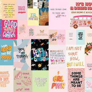 Inspirational Quotes Aesthetic Wall Collage Kit 50 Pieces Printable ...
