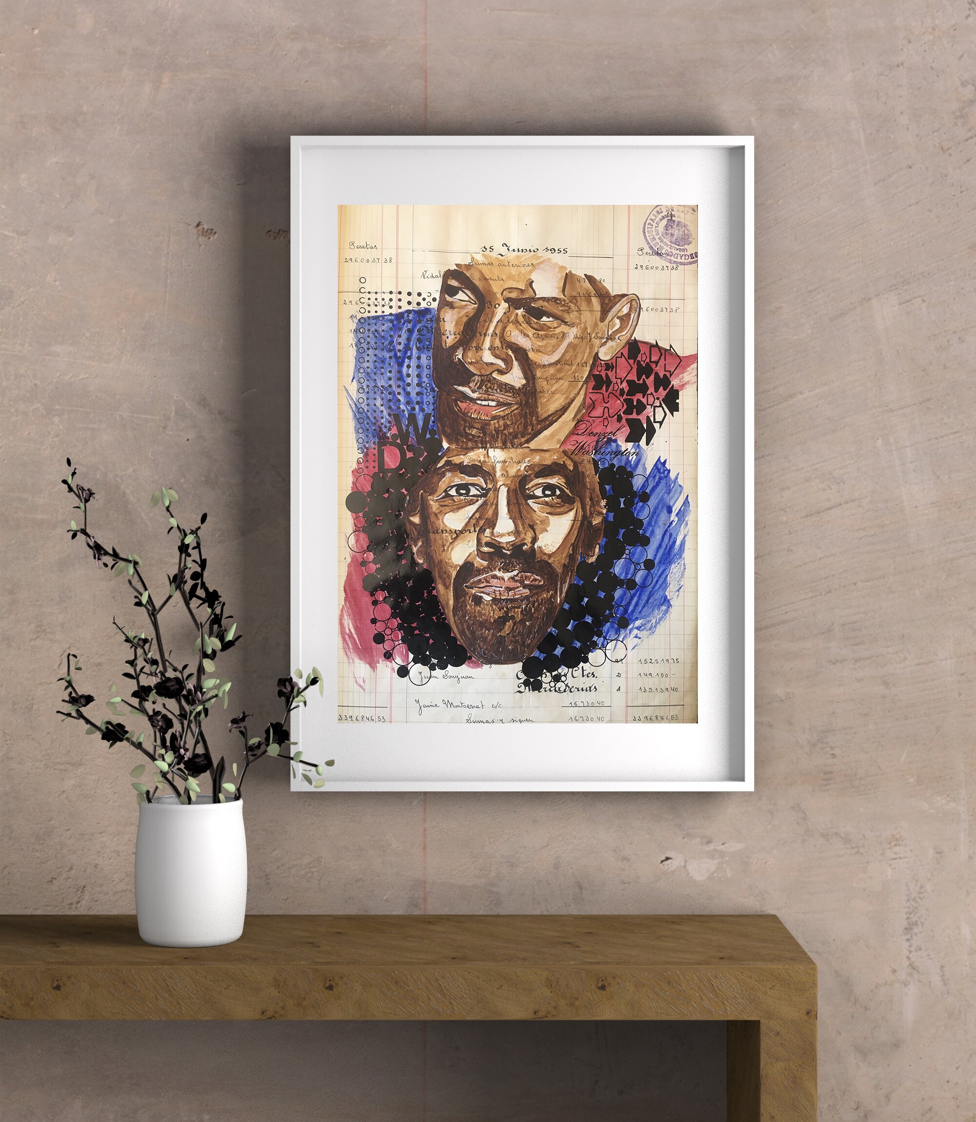 Denzel Washington Aquarelle Drawing - Etsy