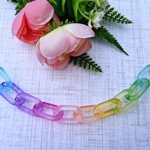 Chunky Rainbow Acrylic Purse Chain: Pastel Bag Accessory - Etsy