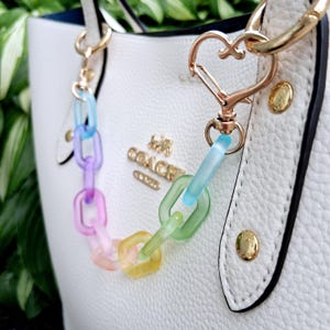 Chunky Rainbow Acrylic Purse Chain: Pastel Bag Accessory - Etsy