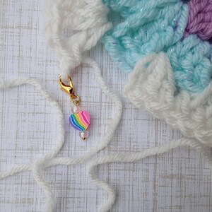Rainbow Heart Stitch Marker Set Progress Markers for Crochet Colorful ...