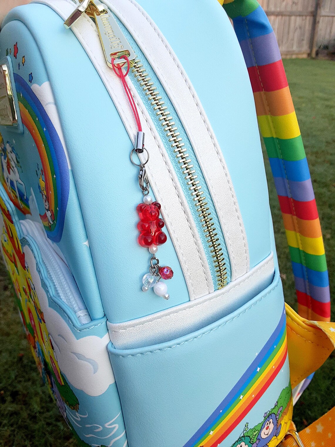 Gummy Bear Dangle Keychain Teddy Bear Handbag Charm Bright Colorful ...