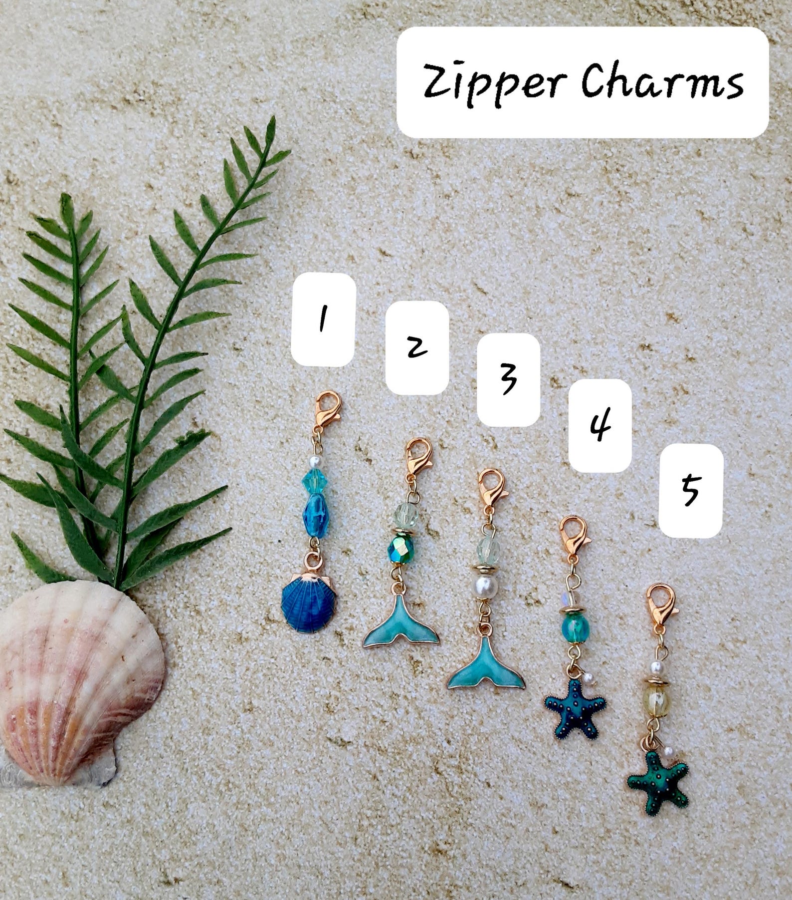Blue Mermaid Ocean Beachy Purse Charms Starfish Seashell Beaded Pearl ...