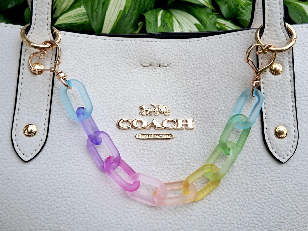 Chunky Rainbow Acrylic Purse Chain: Pastel Bag Accessory - Etsy
