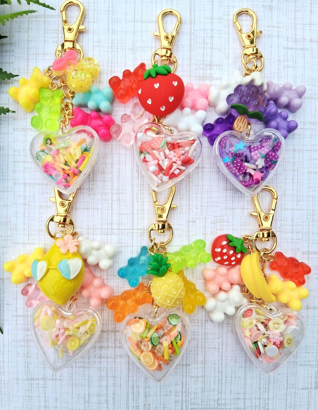 Fruit Sprinkle Shaker Charm, Candy Keychain Accessory, Gummy Bear Purse ...