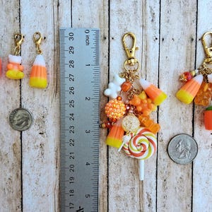 Candy Corn Bag Charm: Autumn Gummy Bear Lollipop Purse Dangle - Etsy