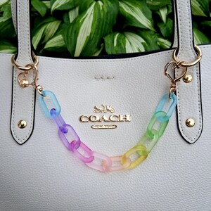 Chunky Rainbow Acrylic Purse Chain: Pastel Bag Accessory - Etsy