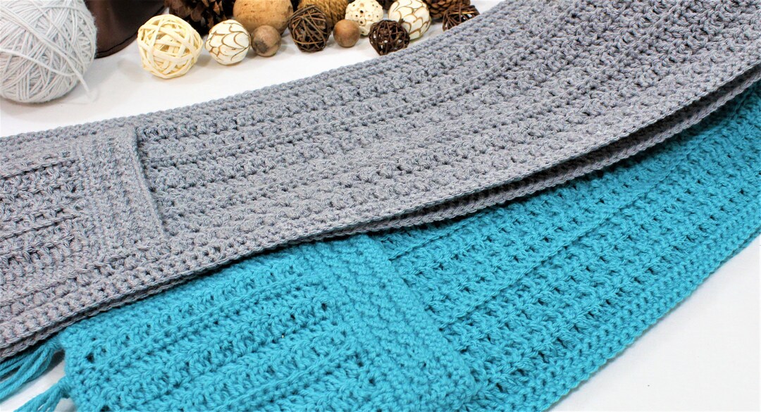 Crochet Pocket Scarf-pattern Only-the Miranda Pocket Scarf - Etsy