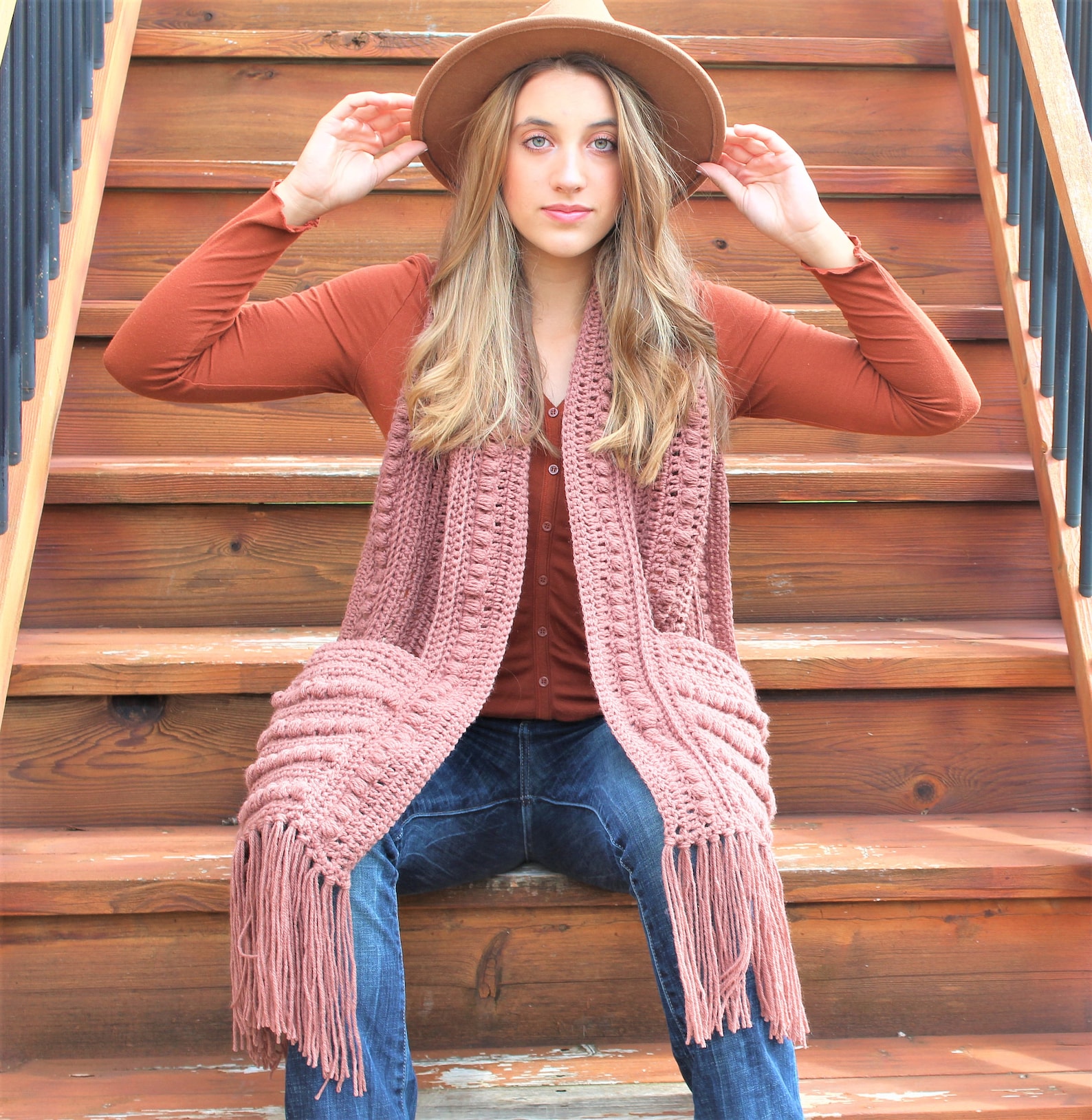 Crochet Pocket Scarf-pattern ONLY the Dani Pocket Scarf - Etsy