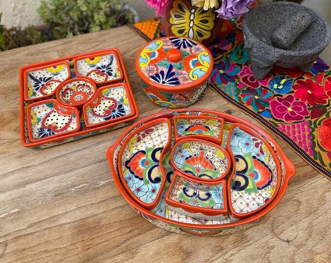 Talavera Set - Botaneros De Talavera - Talavera Dishes - Appetizer and ...
