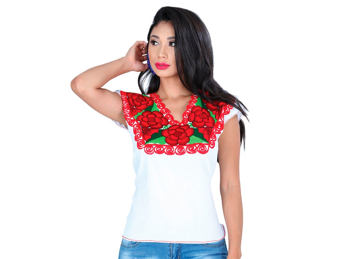 Mexican Embroidered Blouse Blusa Mexicana Bordada | Etsy