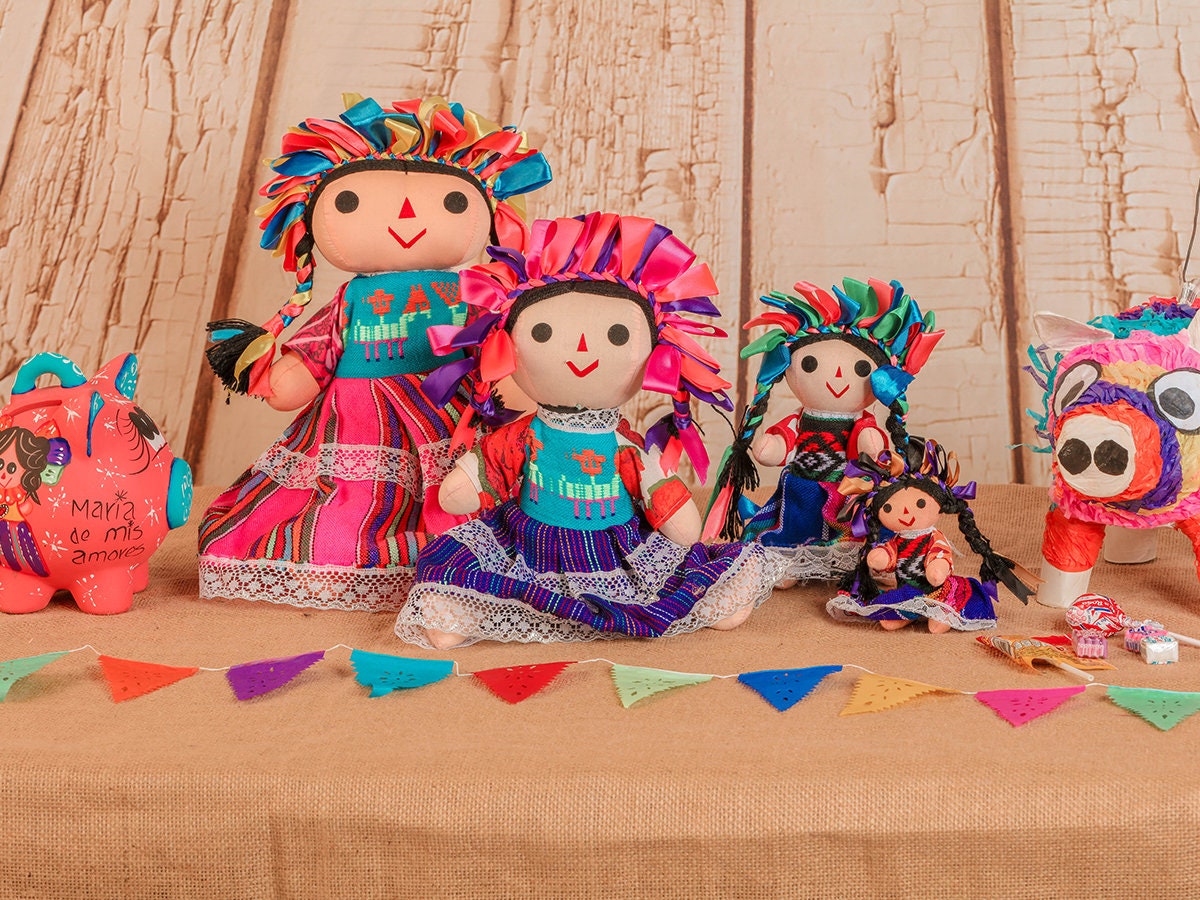 12Cm Muneca Mexicana Mexican Doll 17Cm Handcrafted Maria Dolls 30Cm ...