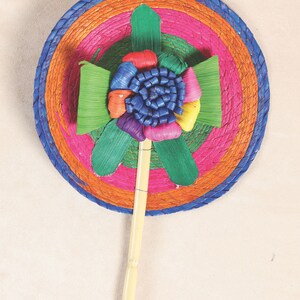 Mexican Hand Fan - Handmade Woven Palm and Bamboo Fan - Mexican Party ...