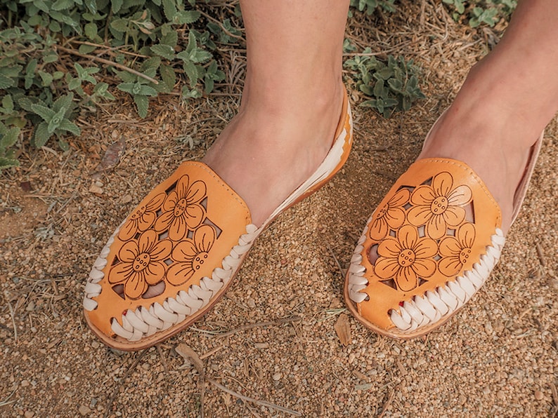 Mexican Sandals Mexican Flats Slip on Sandals Mexican - Etsy