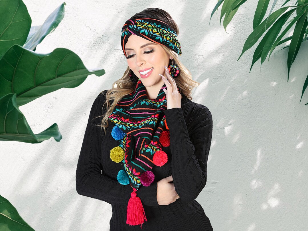 Scarf and Turban Set - Cambaya Turban - Cambaya Scarf - Mexican Turban ...