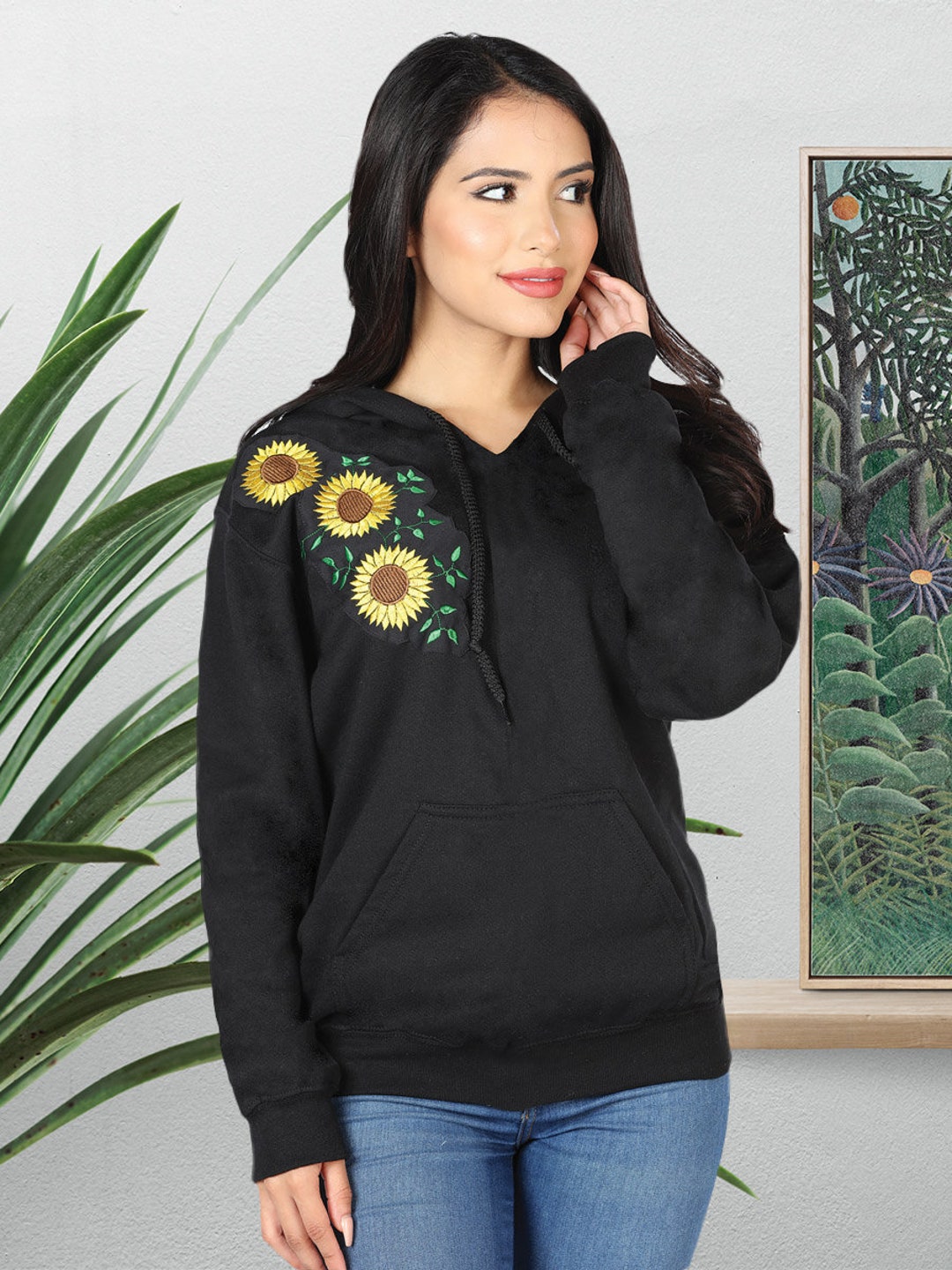 Mexican Sweater - Embroidered Sunflower Sweater - Mexican Sweater for ...
