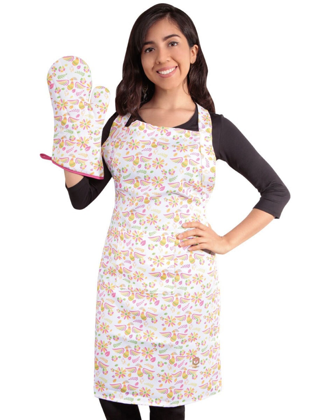 Otomi Apron – Mexican Floral Print Kitchen Apron - Etsy