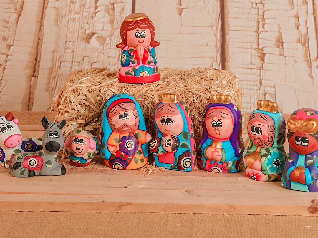 Mexican Nativity Set - Artisanal Nativity Set - Nacimiento Navideño ...