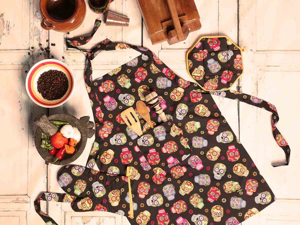 Day of the Dead Apron - Mexican Sugar Skull Kitchen Apron - Etsy