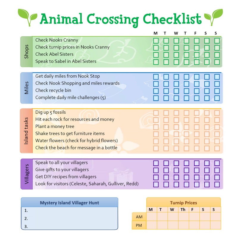 Acnh Printable List - Etsy