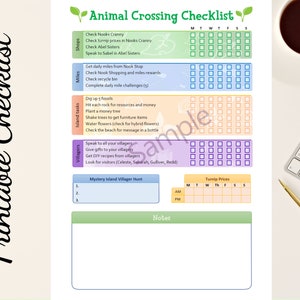 Animal Crossing: New Horizons Checklist - Daily Tasks - Weekly to Do ...