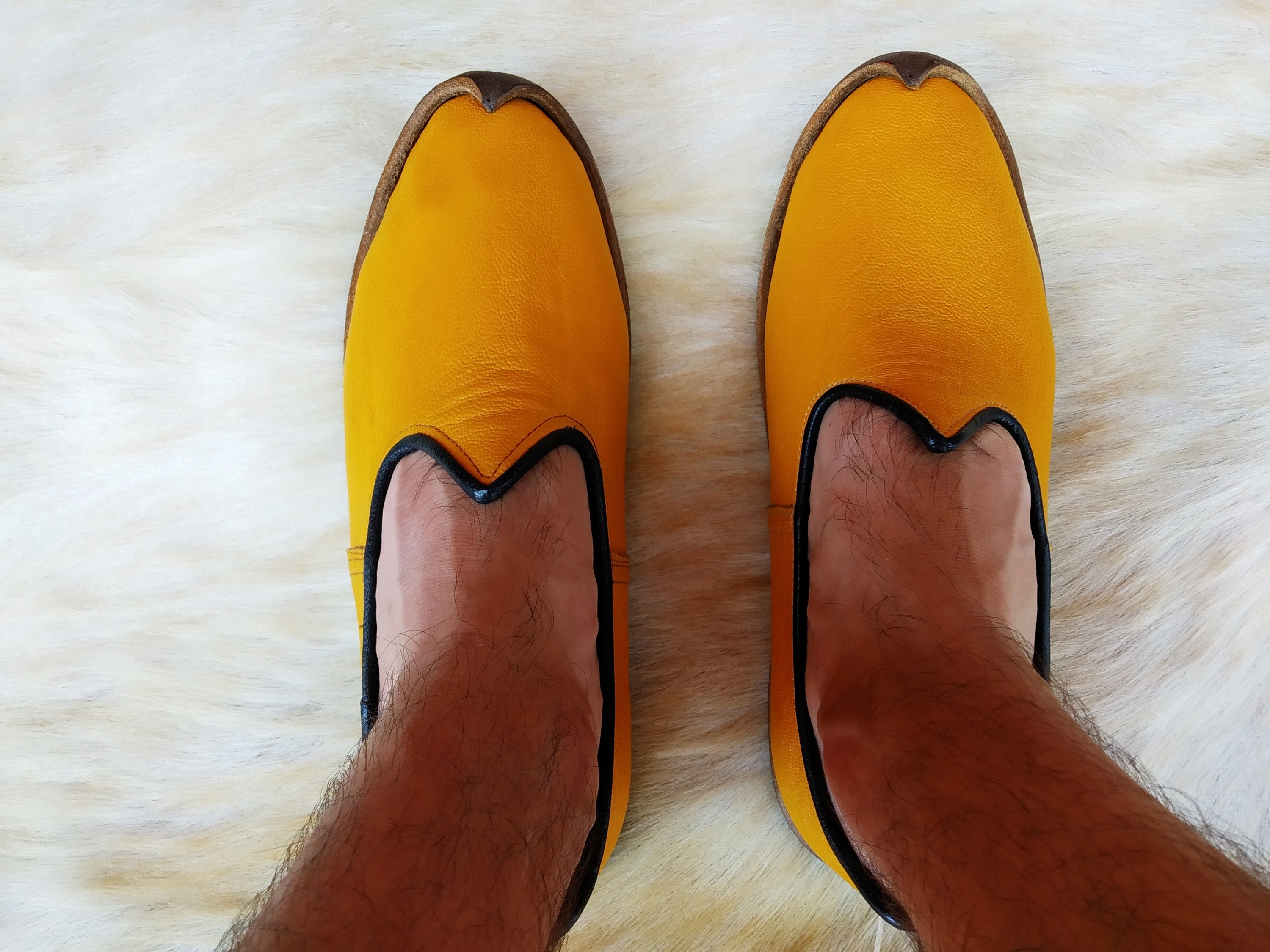 Dark Yellow Color Turkey Shoes Leather Slip Ons Handmade Loafer ...