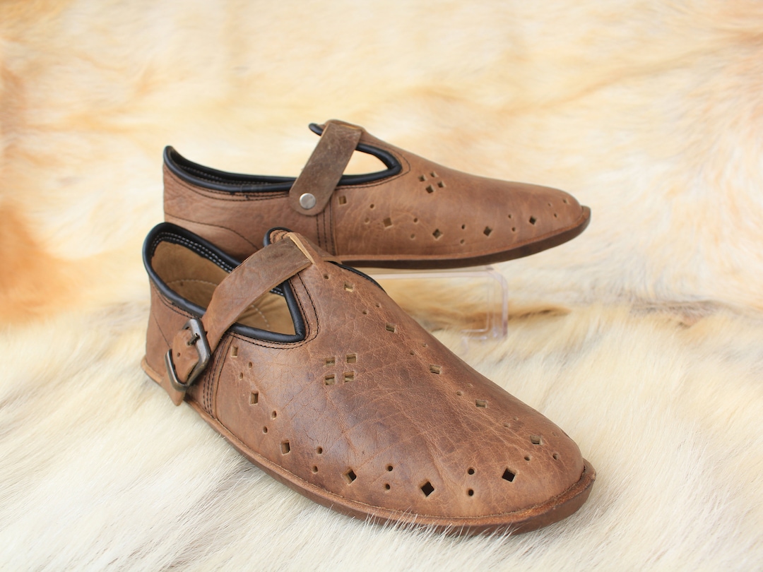 Medieval Princess Shoes - Handmade Leather Buckle Slip Ons Women and ...