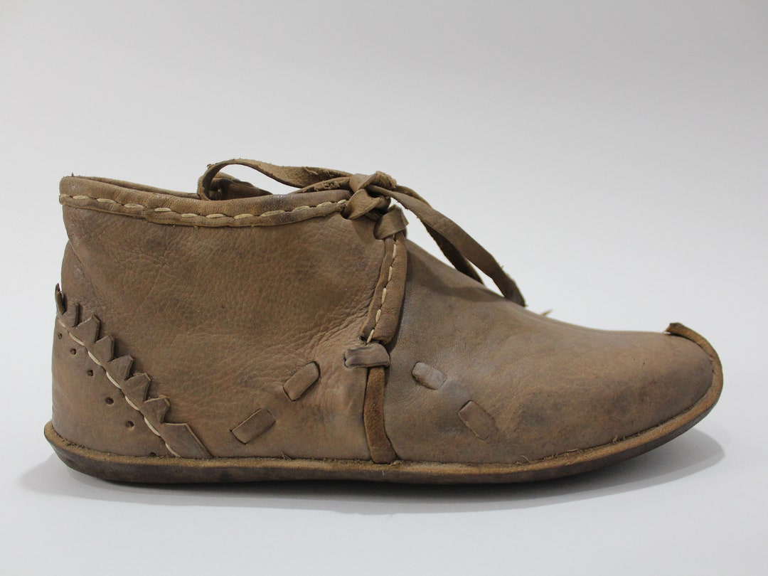 Handmade Viking Leather Boots - Unisex Authentic Medieval Turnshoes ...