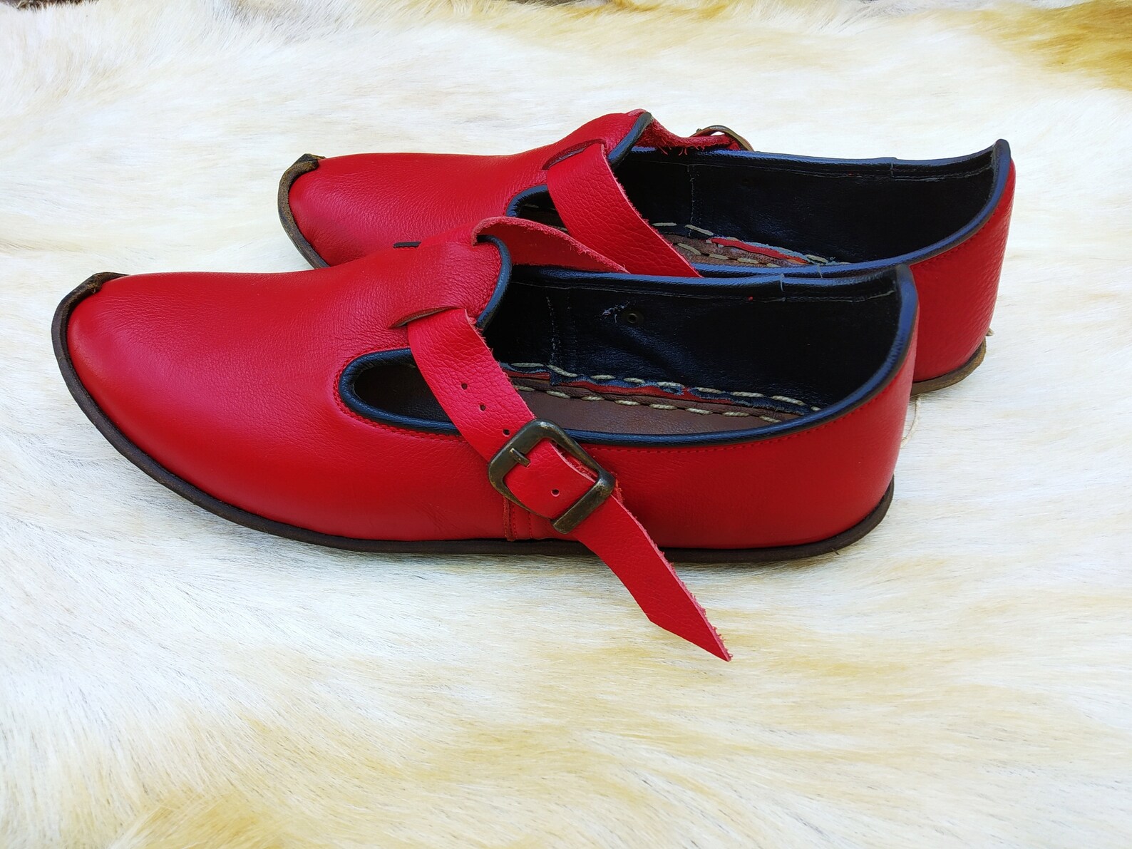 Buckle Red Shoes Slip Ons Turkish Shoes Women's Loafers - Etsy
