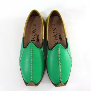 Marash Green Yellow Fairy Shoes Leather Turkish Slip Ons Medieval ...