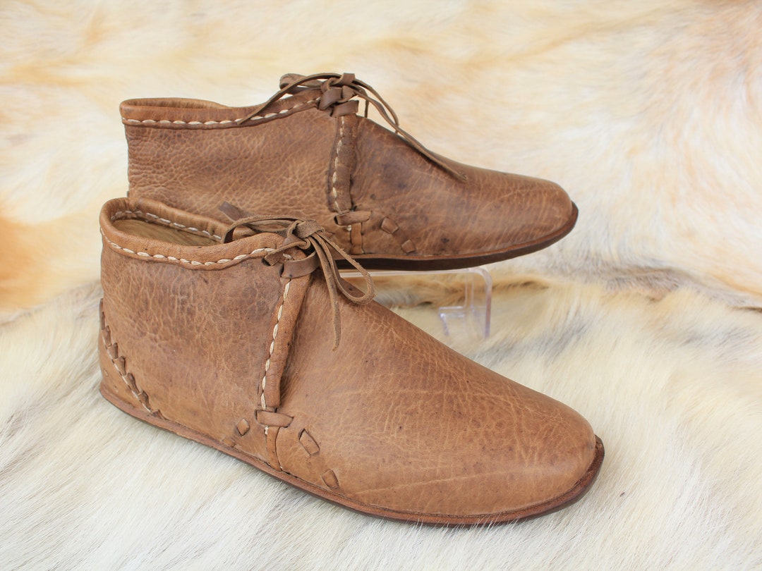 Medieval Leather Boots Handmade Turkish Custom Shoes Fairy Slip Ons ...