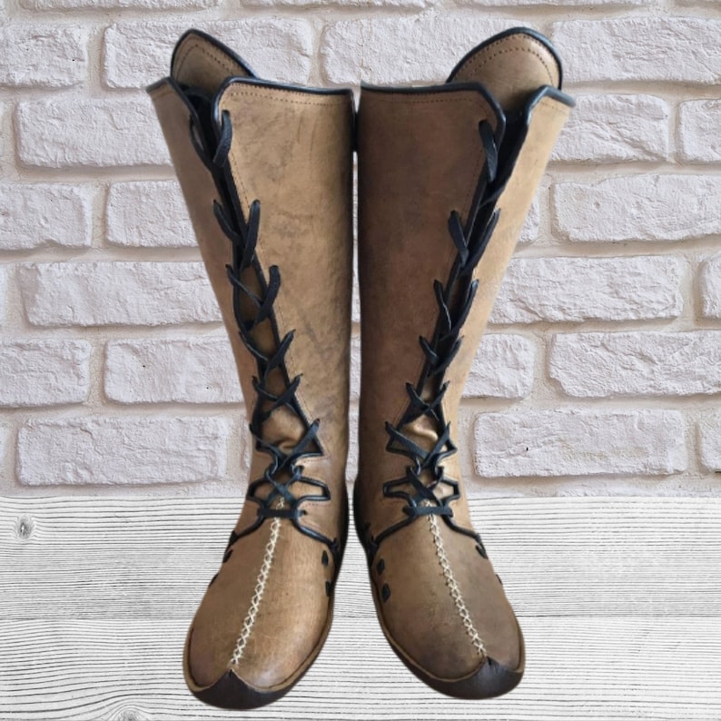 Warrior Knight High Boots Ottoman Turkish Shoes Viking Slip - Etsy