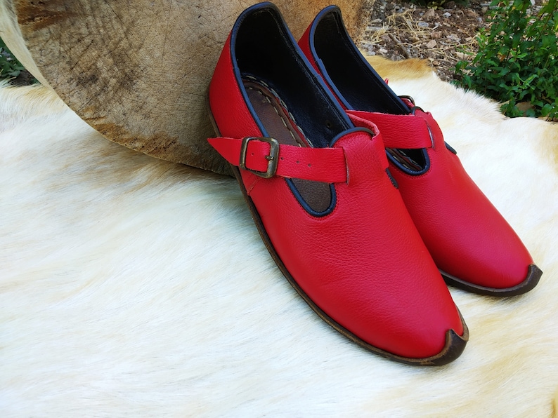 Buckle Red Shoes Slip Ons Turkish Shoes Women's Loafers - Etsy