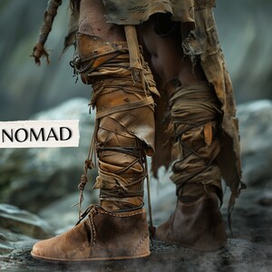 Medieval Leather Boots Handmade Turkish Custom Shoes Fairy Slip Ons ...