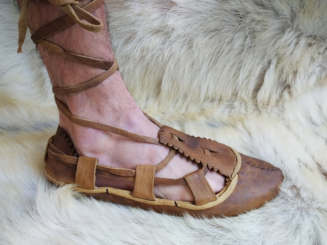 Medieval Sandals Leather Slip Ons Turkish Shoes Handmade Loafer ...