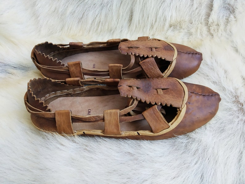 Medieval Sandals Leather Slip Ons Turkish Shoes Handmade - Etsy