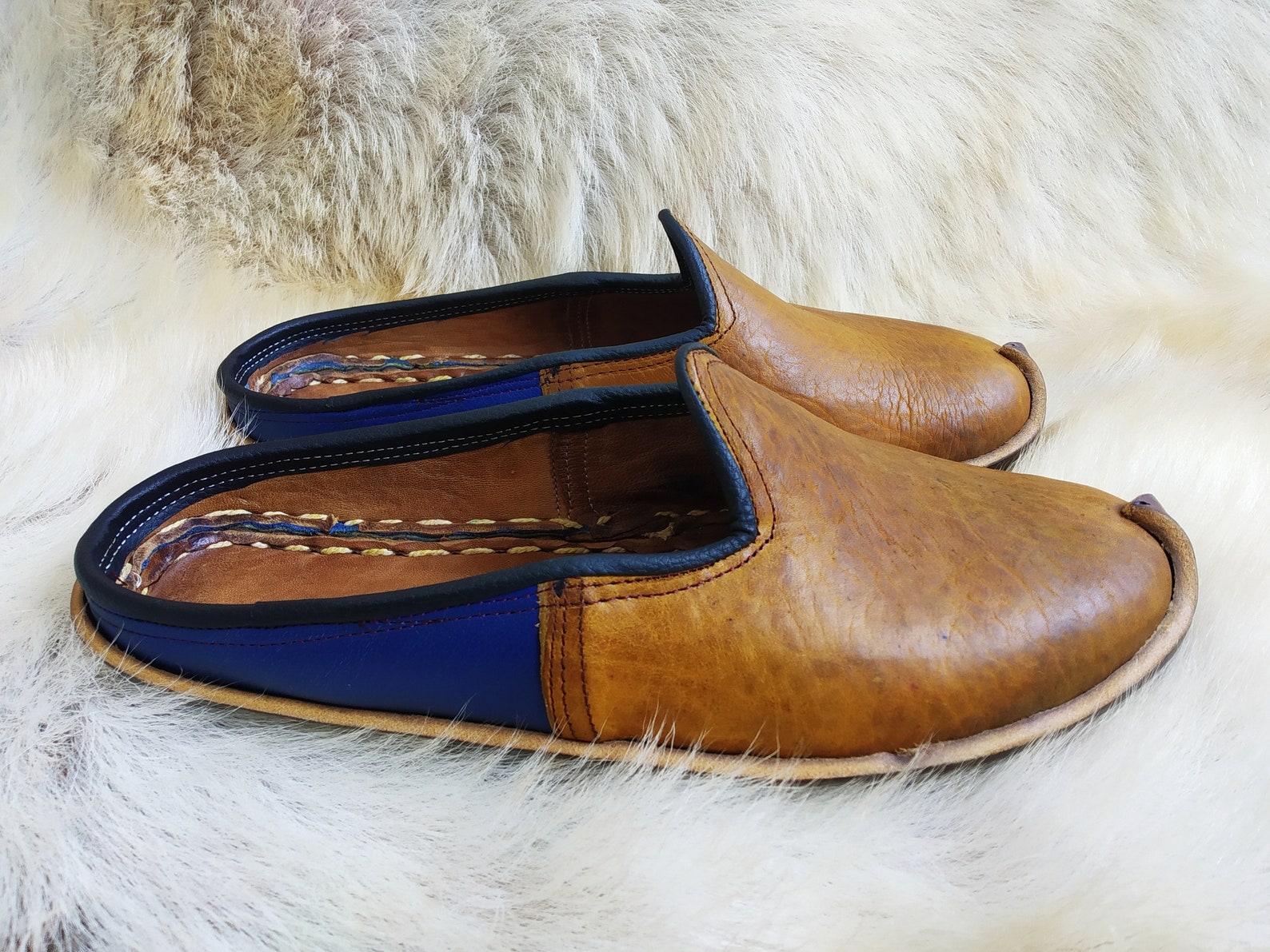 Medieval Nomad Slippers Turkish Shoes Leather Slip Ons - Etsy