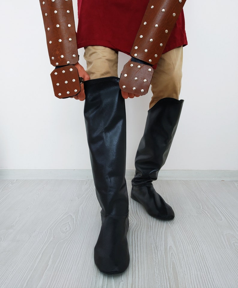 Medieval Leather Socks Knee Level Warrior Turkish Sabah Shoes | Etsy