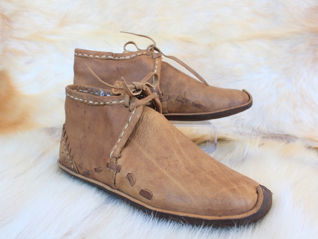 Natural Color Medieval Viking Boots Leather Renaissance Shoes Turkish ...