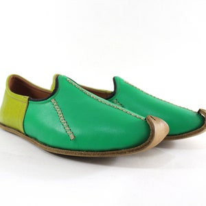 Marash Green Yellow Fairy Shoes Leather Turkish Slip Ons Medieval ...