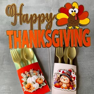 Happy Thanksgiving Cake Topper: Turkey Fall Decor - Etsy