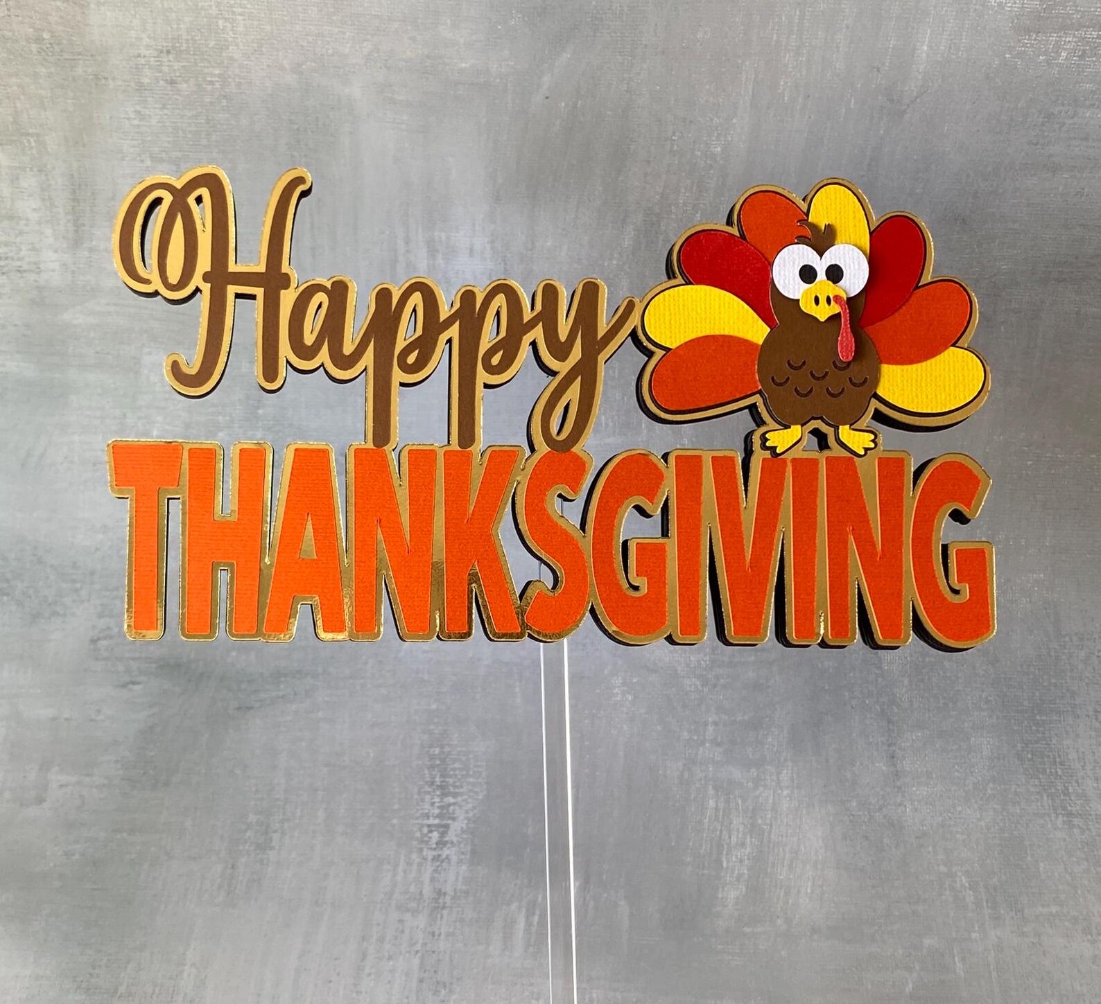 Happy Thanksgiving Cake Topper: Turkey Fall Decor - Etsy