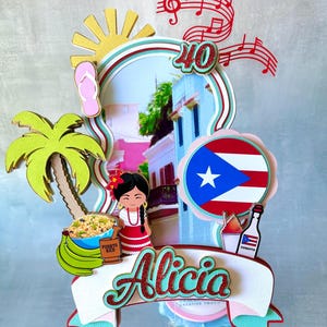 Puerto Rico Cake Topper: La Isla Del Encanto Theme, Tropical Birthday ...