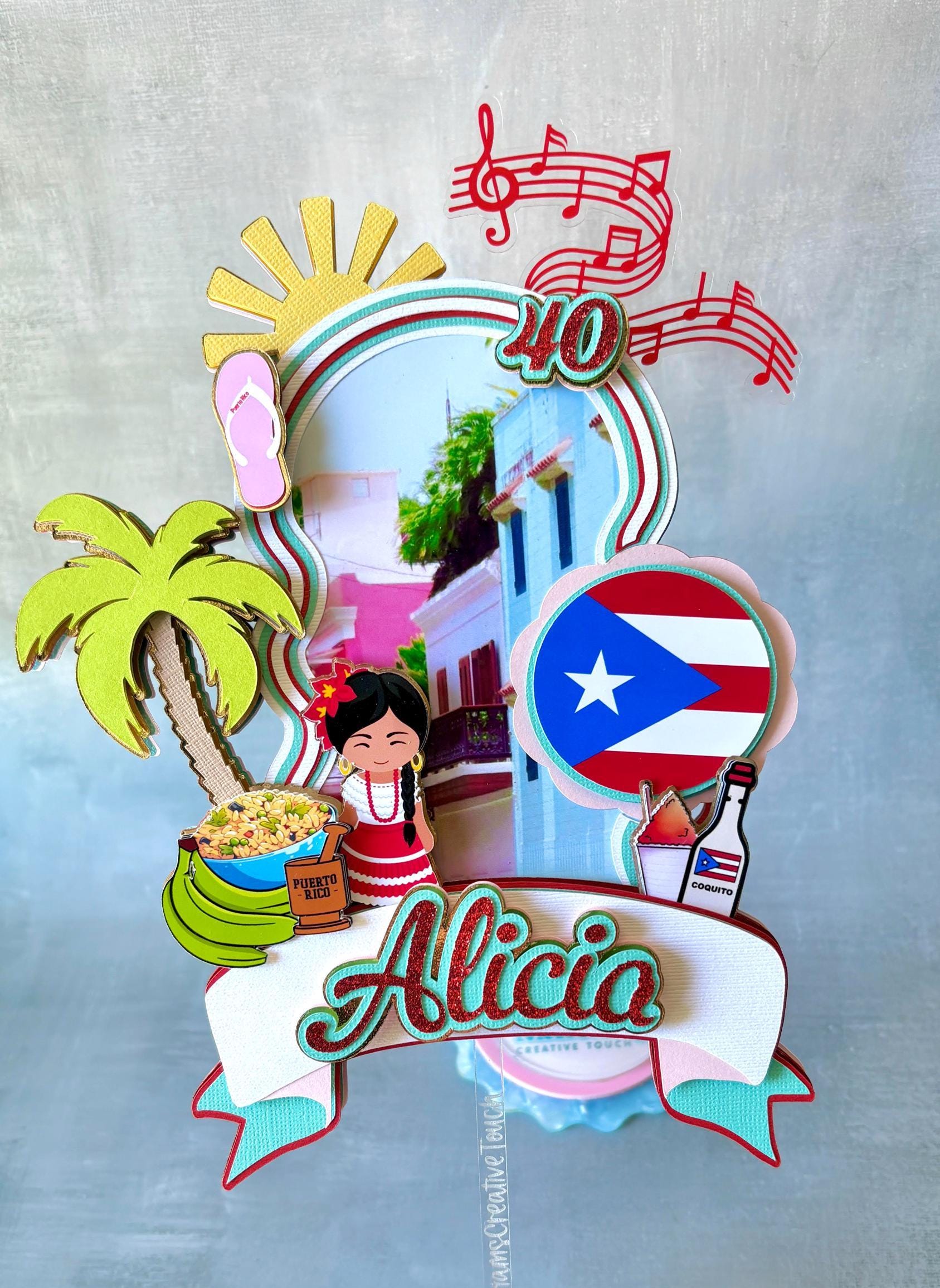 Puerto Rico Cake Topper: La Isla Del Encanto Theme, Tropical Birthday ...