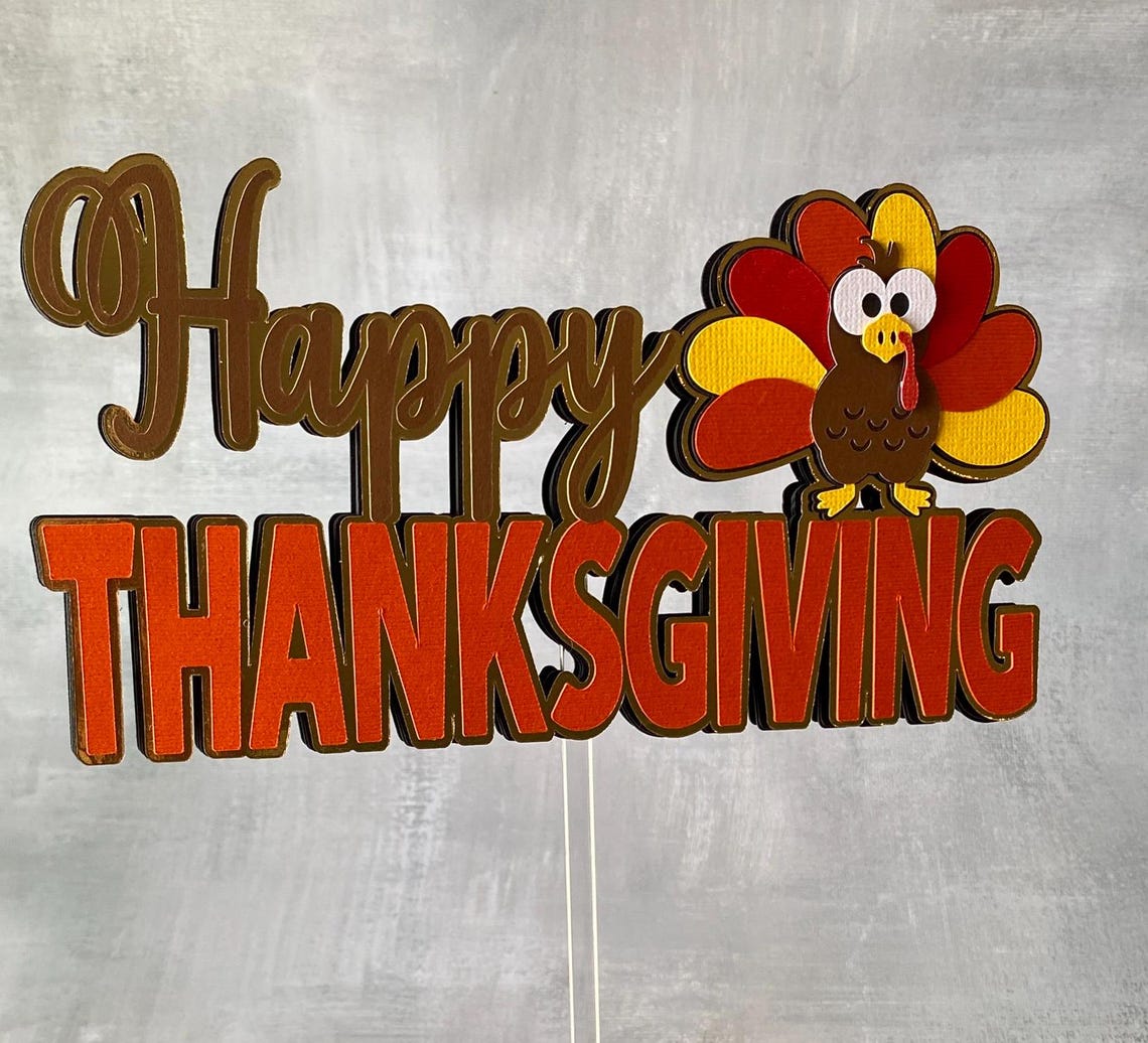 Happy Thanksgiving Cake Topper: Turkey Fall Decor - Etsy