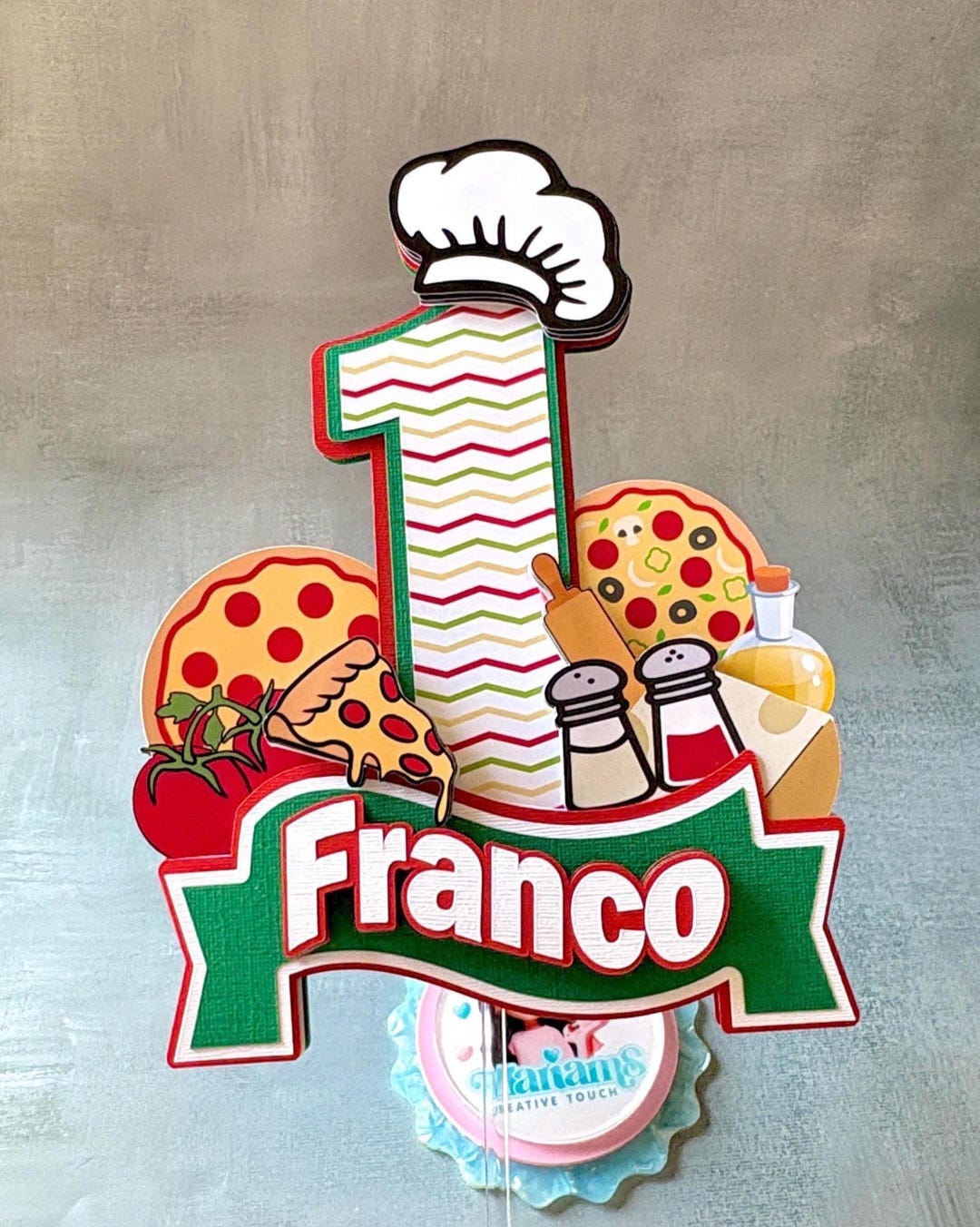 Pizza First Birthday Cake Topper: Italian Chef Theme - Etsy