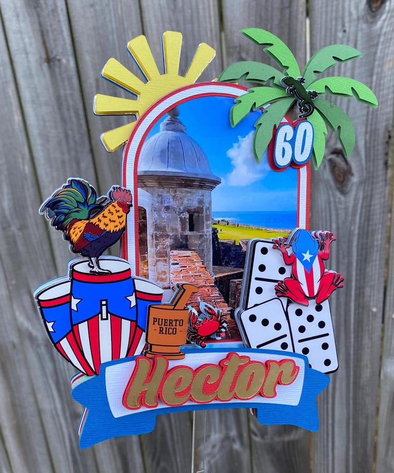 Puerto Rico Cake Topper: El Morro & Coqui Theme, Tropical Birthday - Etsy