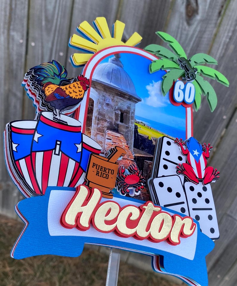 Puerto Rico Cake Topper: El Morro & Coqui Theme, Tropical Birthday - Etsy