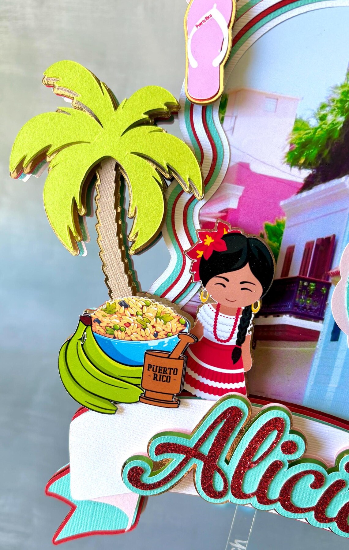 Puerto Rico Cake Topper: La Isla Del Encanto Theme, Tropical Birthday ...