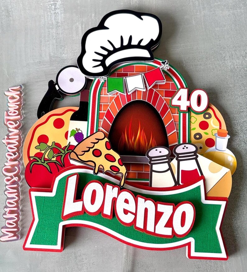 Pizza Party Cake Topper: Italian Chef Theme Birthday Decor - Etsy